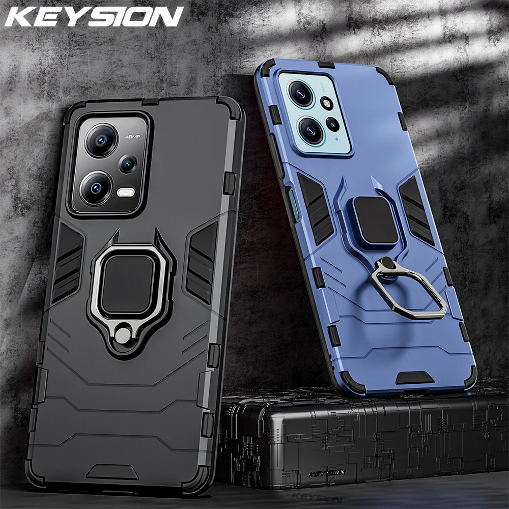 KEYSION-Shockproof-Armor-Case-for-Xiaomi-Redmi-Note-12-Pro-5G-Plus-Ring ...
