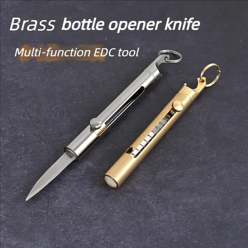 Multifunctional-Brass-Bottle-Opener-Knife-Portable-Retractable-Knife ...
