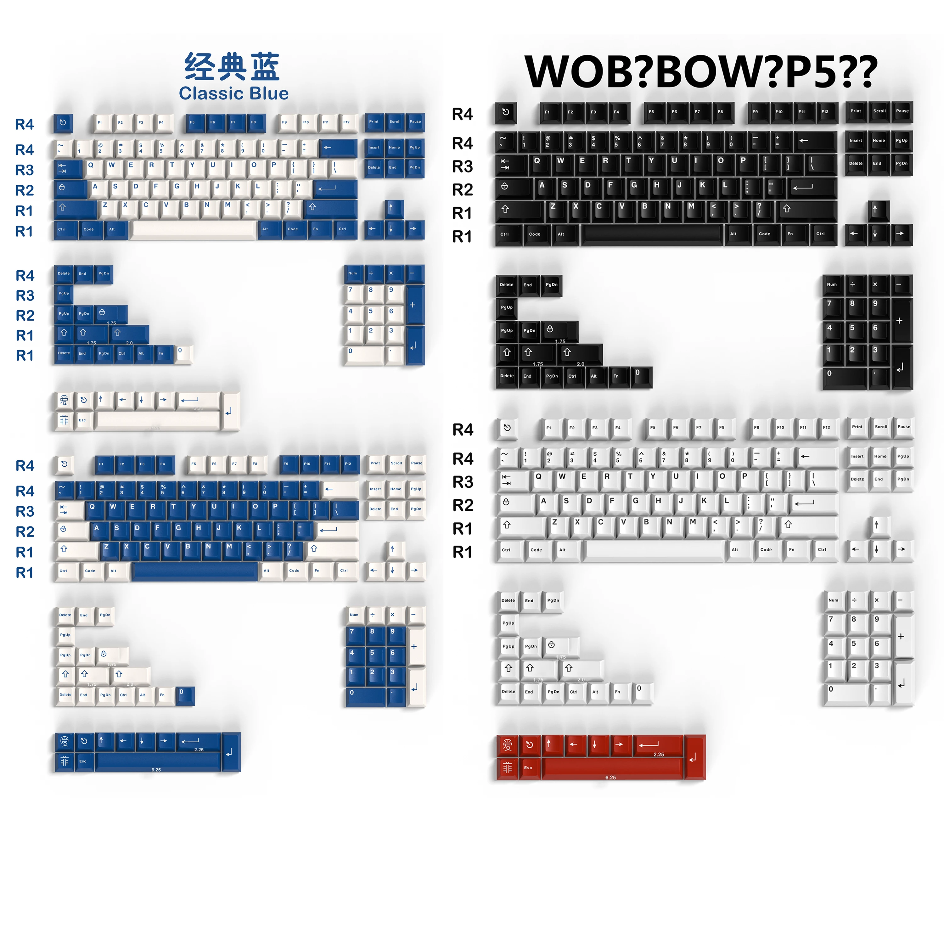 GMK Illusion WOB BOX P5 Wavez 8008 Clássico Azul Moderna Boneca Luz ...