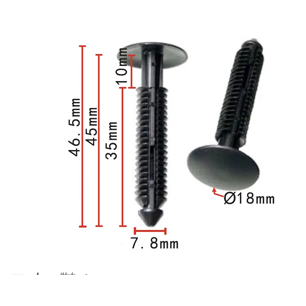 20-50-100-Pcs-for-Ford-Mustang-Rocker-Moulding-Retainer-PIN-Clips ...