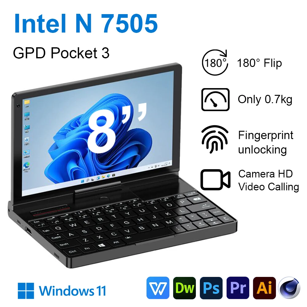 GPD Pocket 3 Mini Handheld laptop 8 Inch Intel Pentium Gold 7505 ...