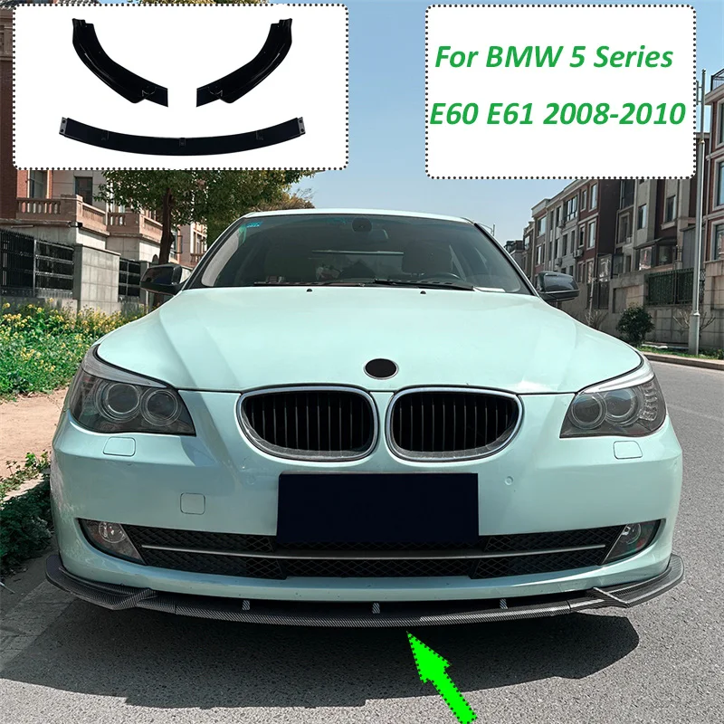 Gloss black Front Bumper Spoiler Lower Chin Lip For BMW 5 Series E60 ...