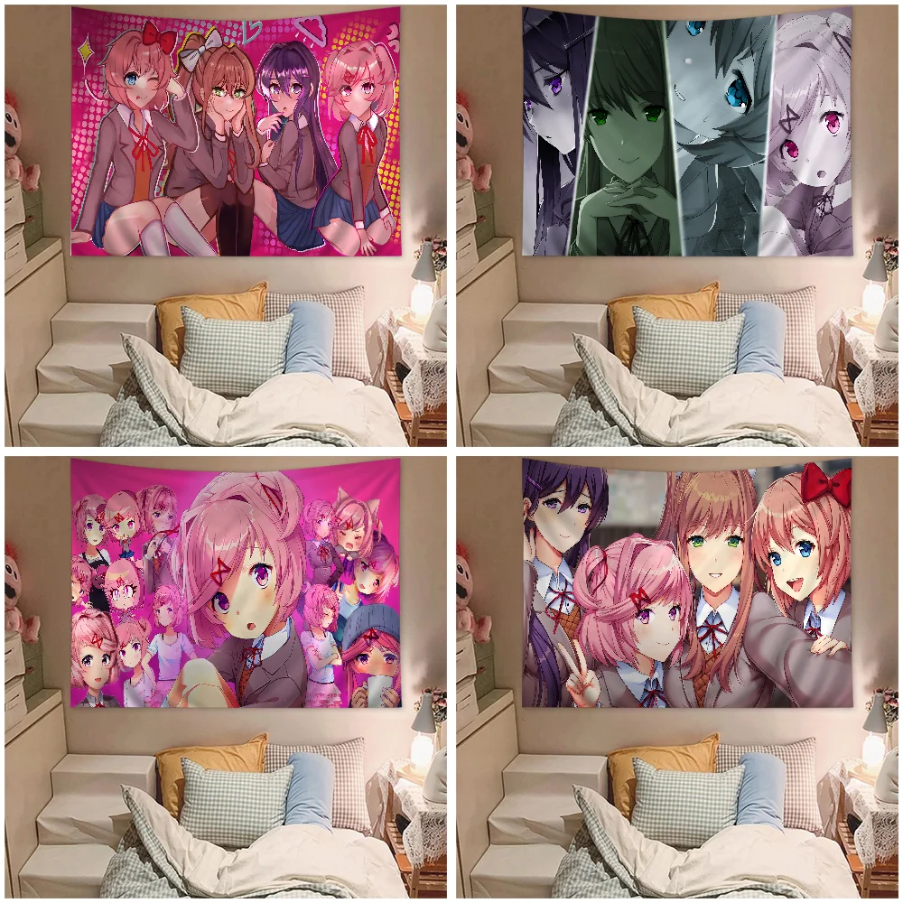 Game-Doki-D-Doki-L-Literatuare-Club-Anime-Tapestry-Hanging-Tarot-Hippie ...