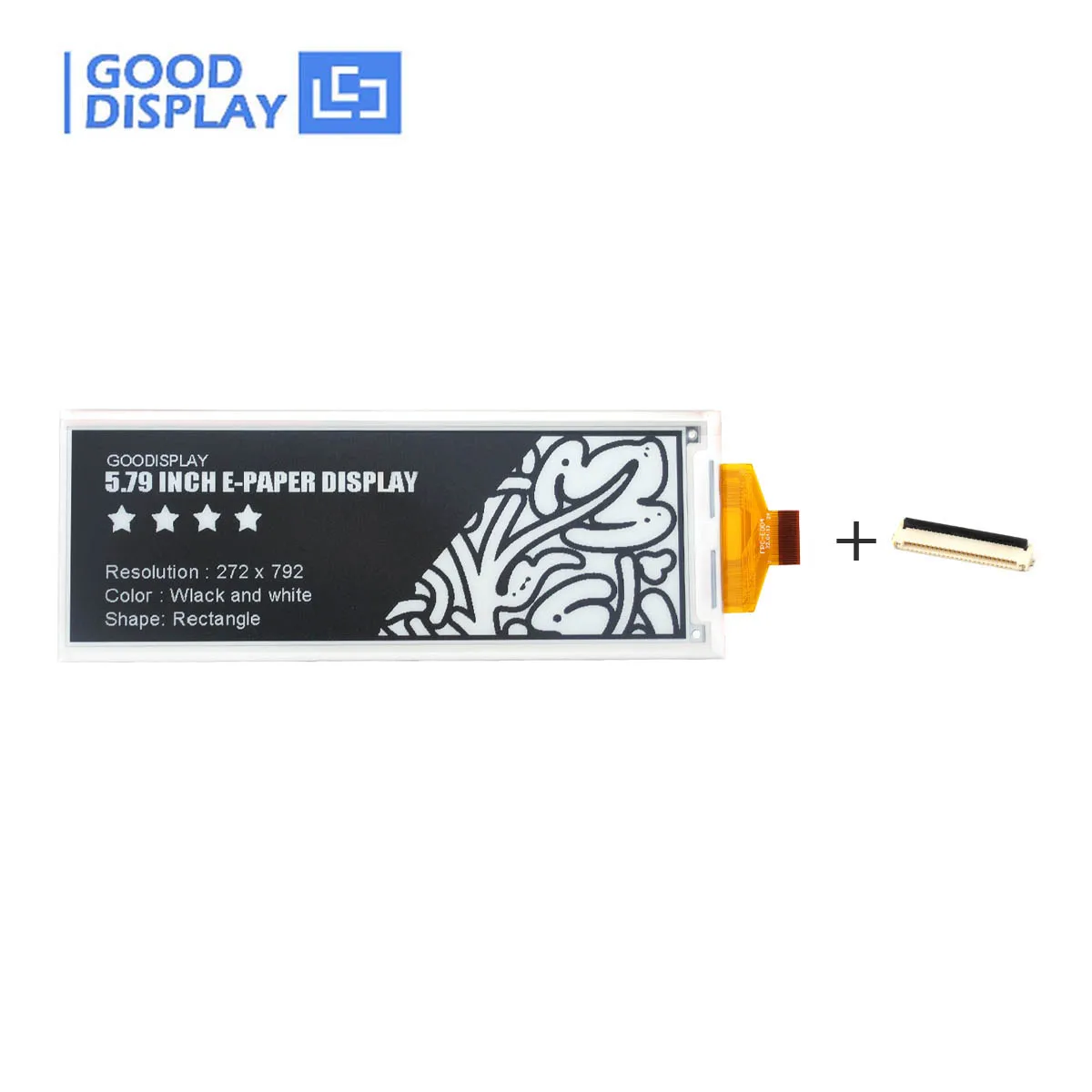 GooDisplay-5-79-Inch-E-Paper-Strip-Screen-792x272-GDEY0579T93-black-and ...