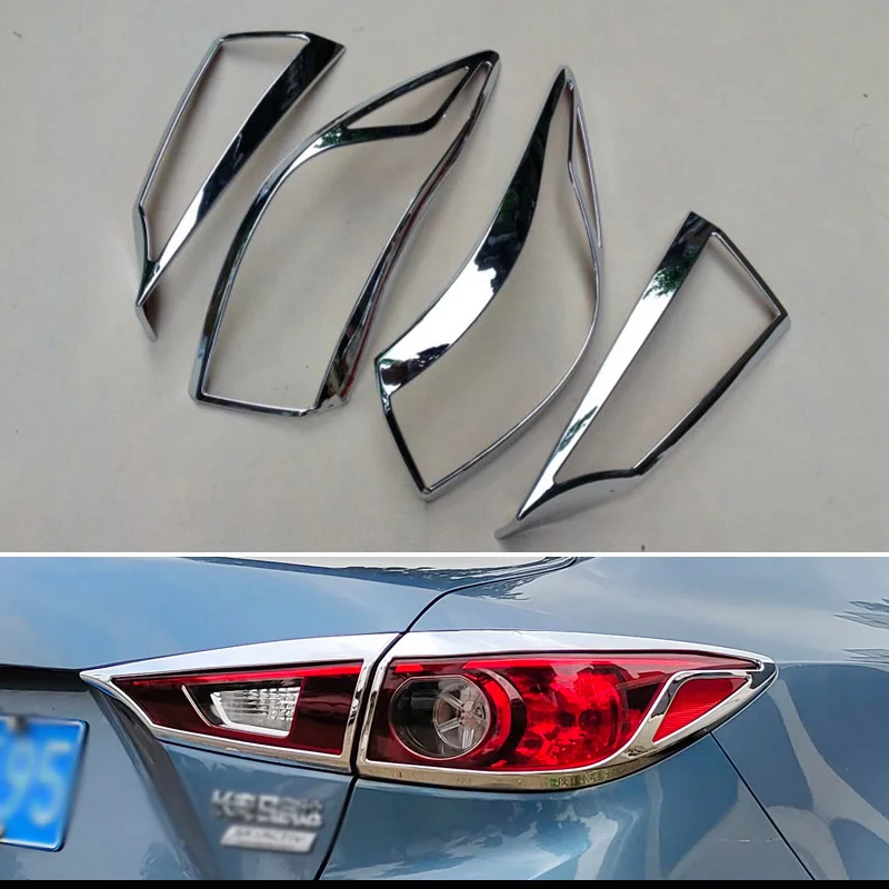 Car Back Tail Rear Trim Light Lamp Frame Stick ABS Chrome Cover For ...