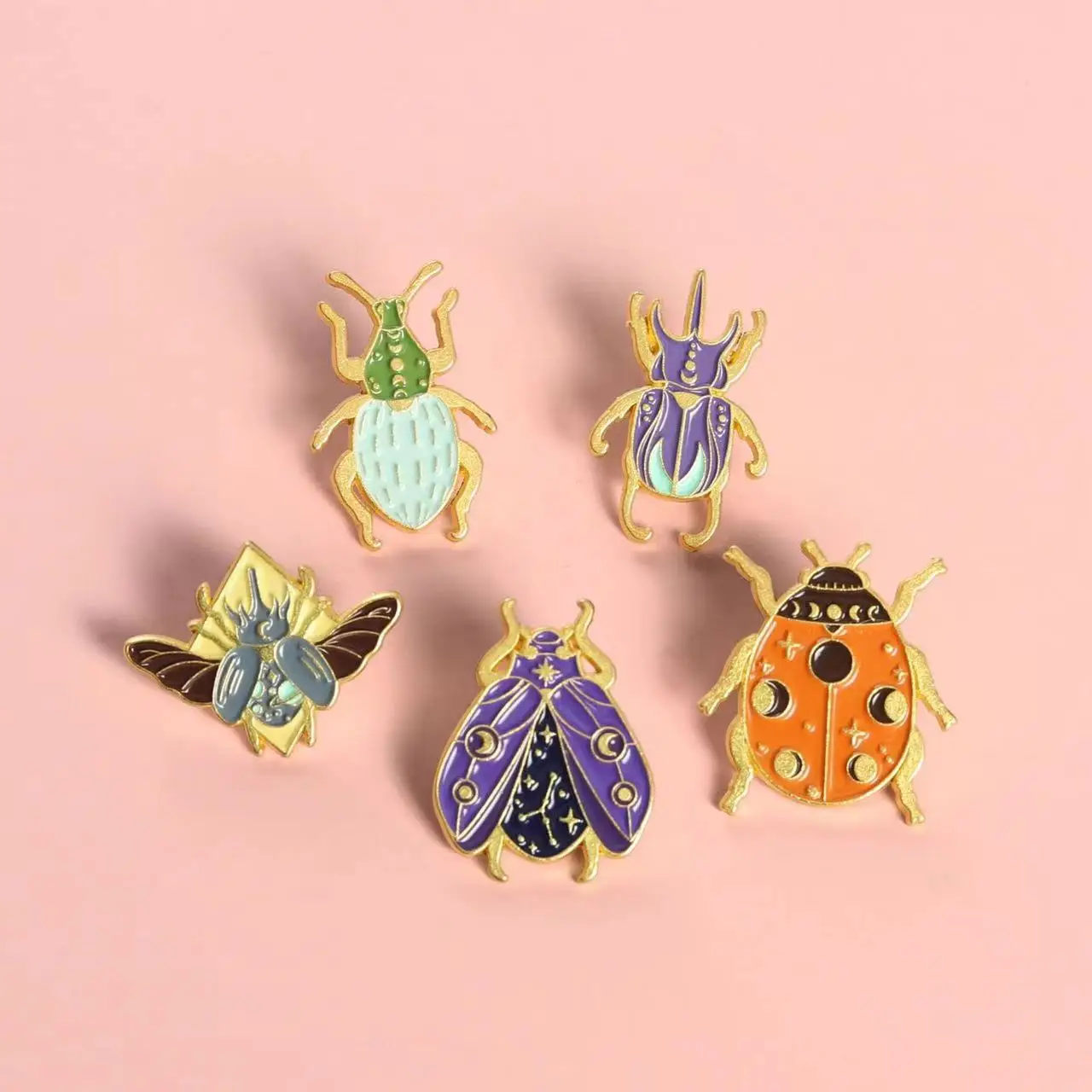 Beetle-Insect-Enamel-Pins-Custom-Cute-Ladybird-Moth-Brooches-Lapel ...