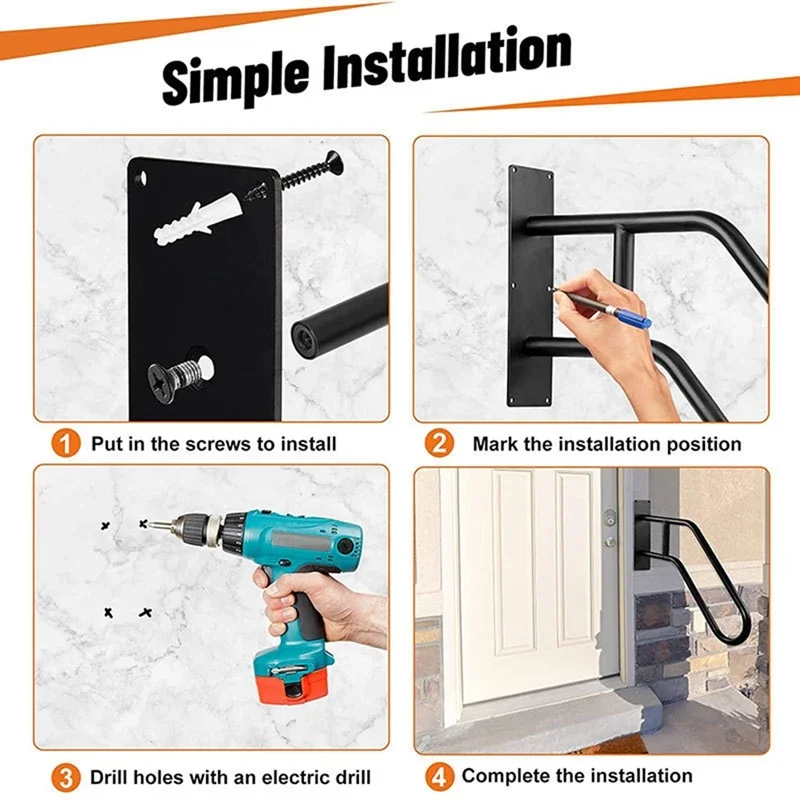 Handrails-Iron-For-Outdoor-1-To-3-Steps-Stairs-Wall-Mounted-For-The ...