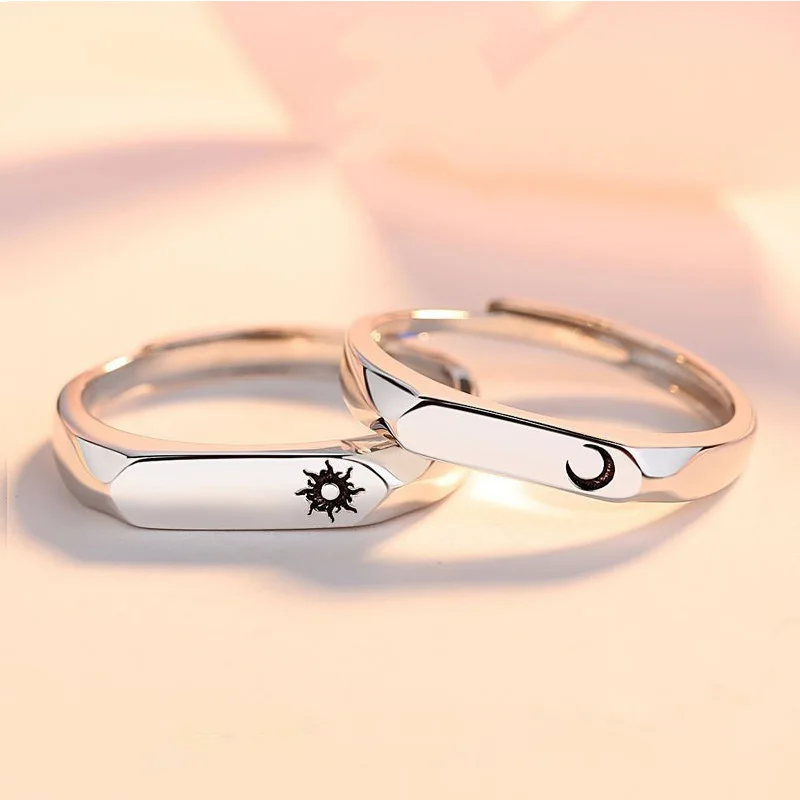 2pcs-Creative-Starry-Sky-Couple-Rings-Night-Star-Moon-Open-Ring-for ...