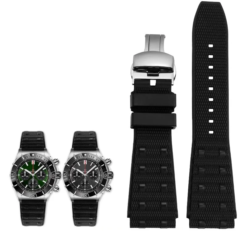 High Quality Rubber Watch Strap For Breitling B01 Sports Men's ...