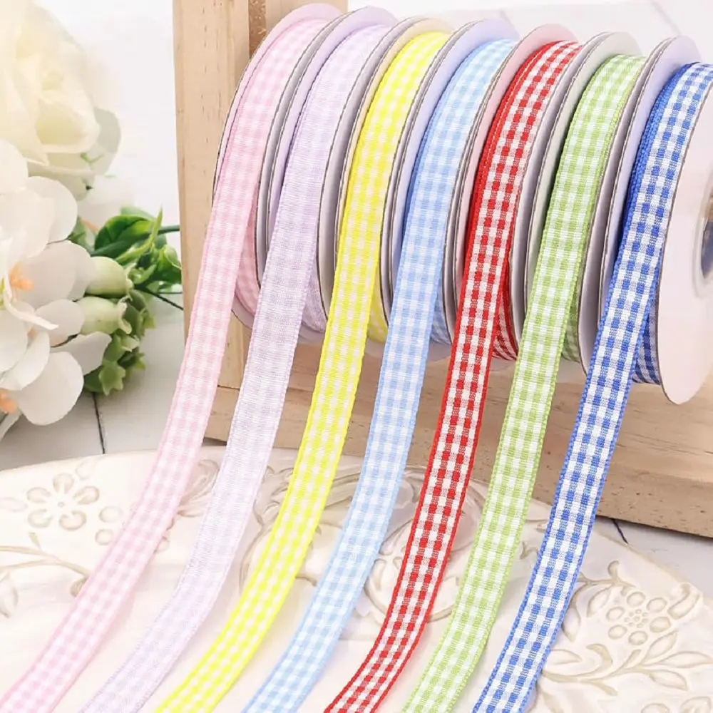 50-Yards-Gingham-Ribbons-Plaid-Fabric-For-DIY-Crafts-Gifts-Wrapping ...