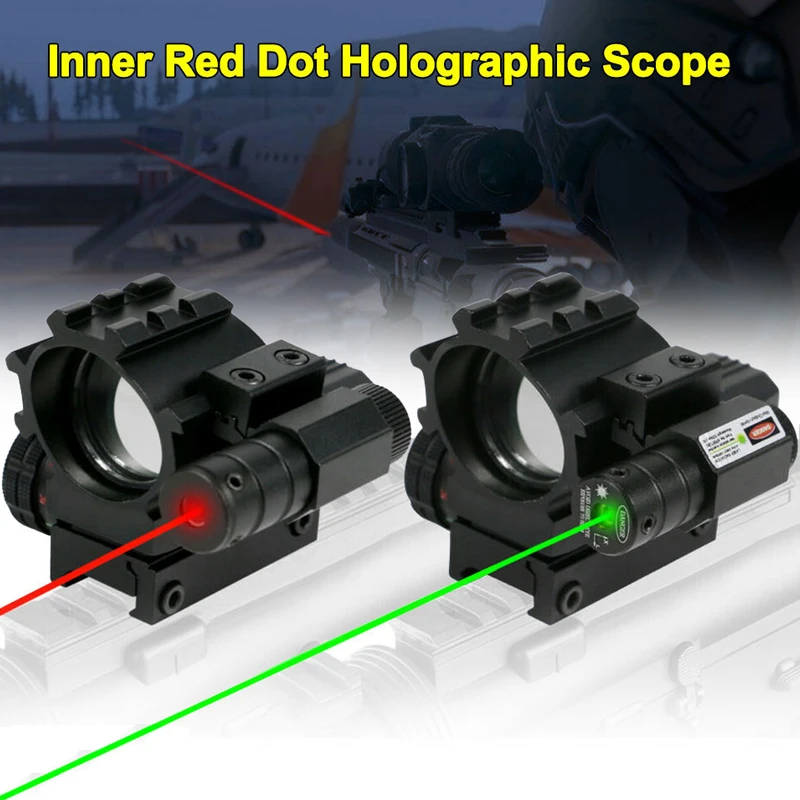 Tactical Red&Green Dot Holographic Rifle Scope With Hunting Aiming ...