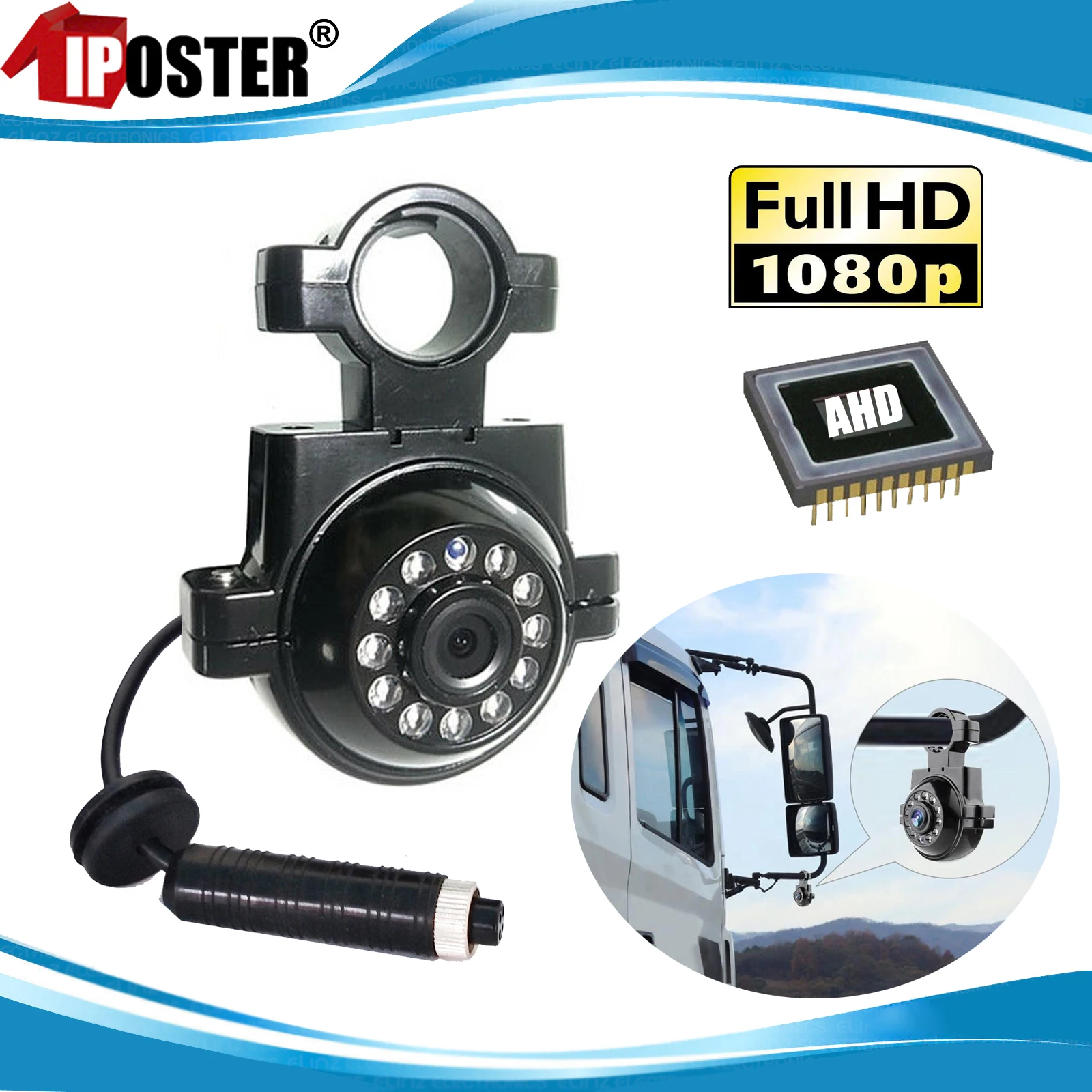 iPoster-4PIN-AHD-1080P-Outside-Truck-Mirror-Arm-Side-Rear-View ...