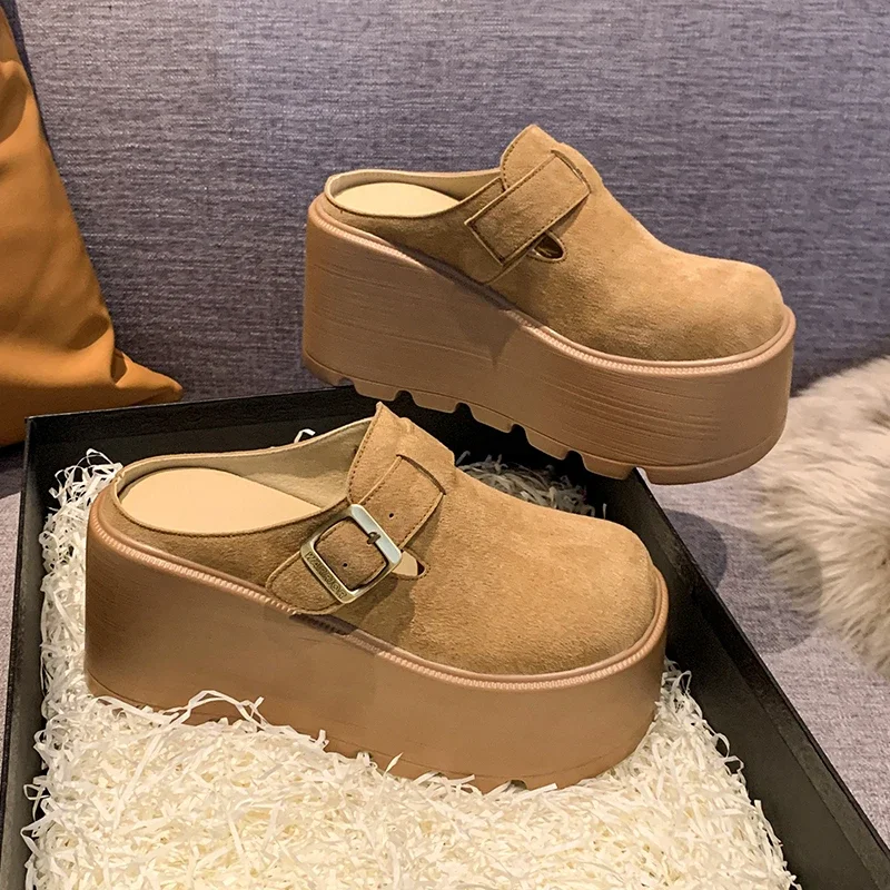 Women High Platform Slippers 7CM Wedges Bling Shoes Woman Outside ...