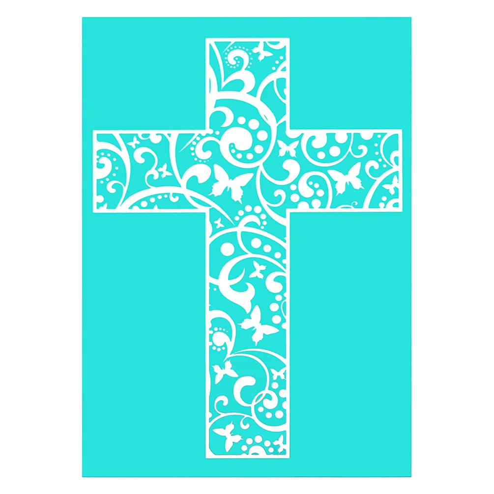 Cross Pattern DIY Screen Printing Template Craft Layering Stencils ...