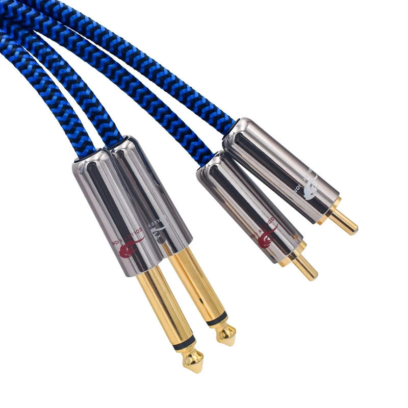 Hifi-Shielding-Audio-Cable-2-RCA-to-2-1-4-Inch-Jack-for-Soundbox ...