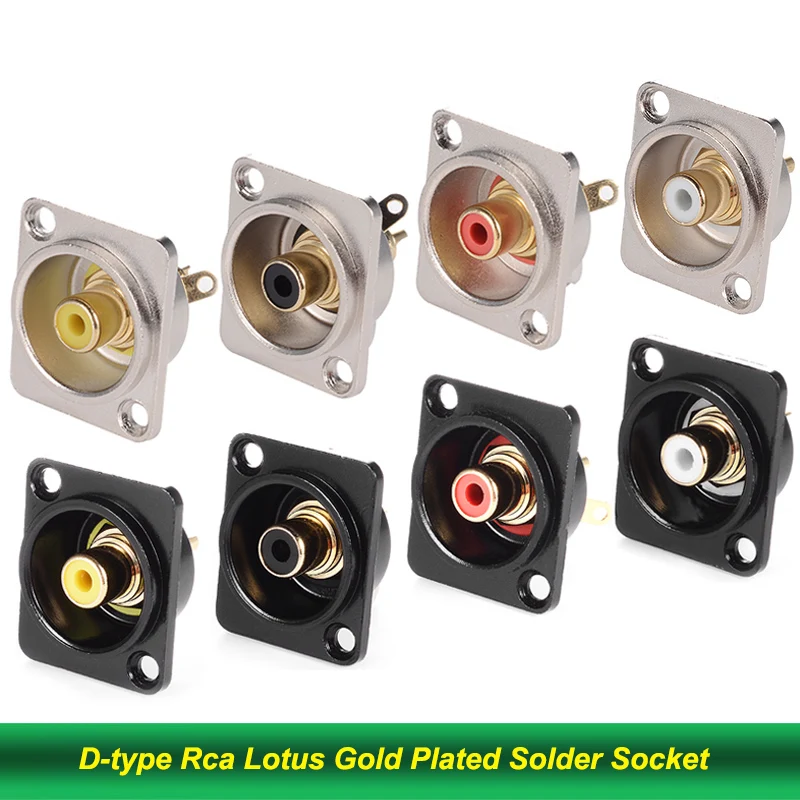 Gold-Plated-Type-D-A367A-RCA-Lotus-Socket-Solder-Chassis-Mounting-86 ...