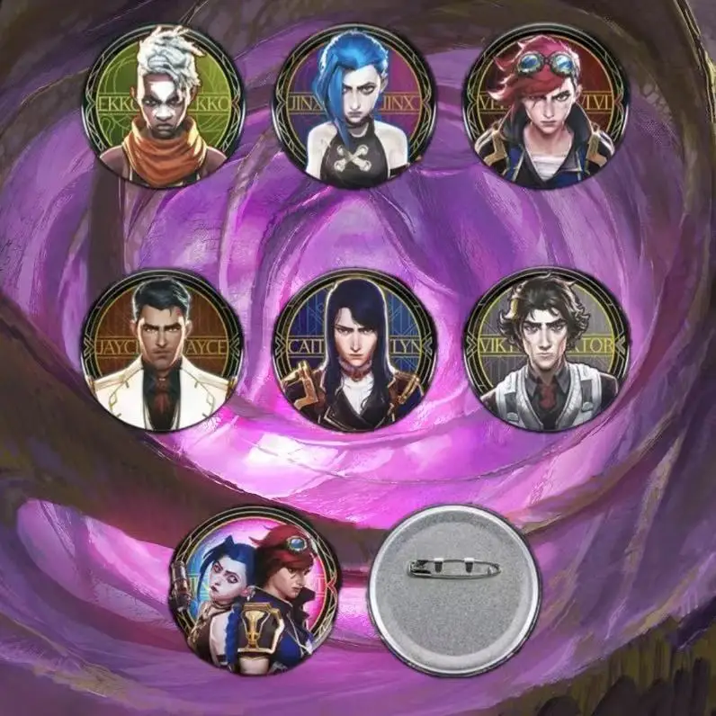 Arcane Badge Blind Box Set Jinx Vi Caitlyn Ekko Jayce Viktor Genuine ...