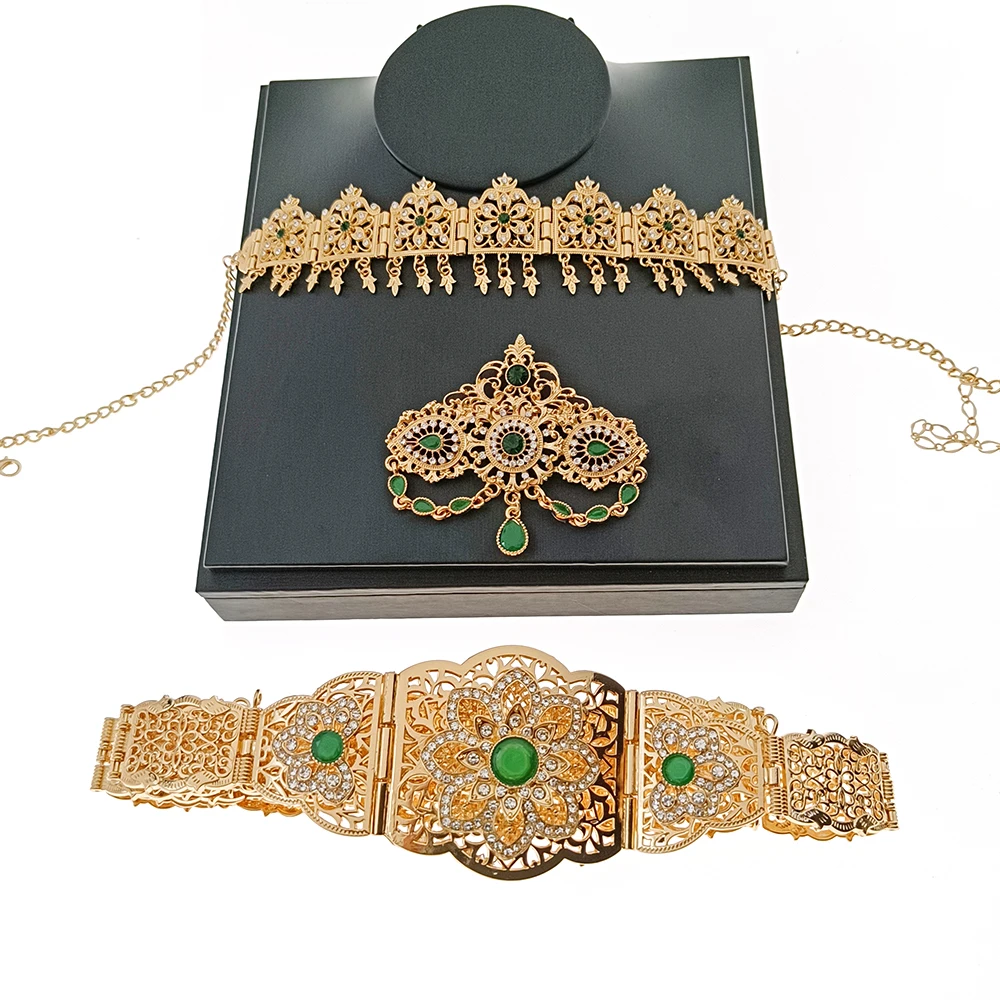 Algerian Wedding Jewelry Set Bridal Head Chain Star Moon Pendant Robe ...