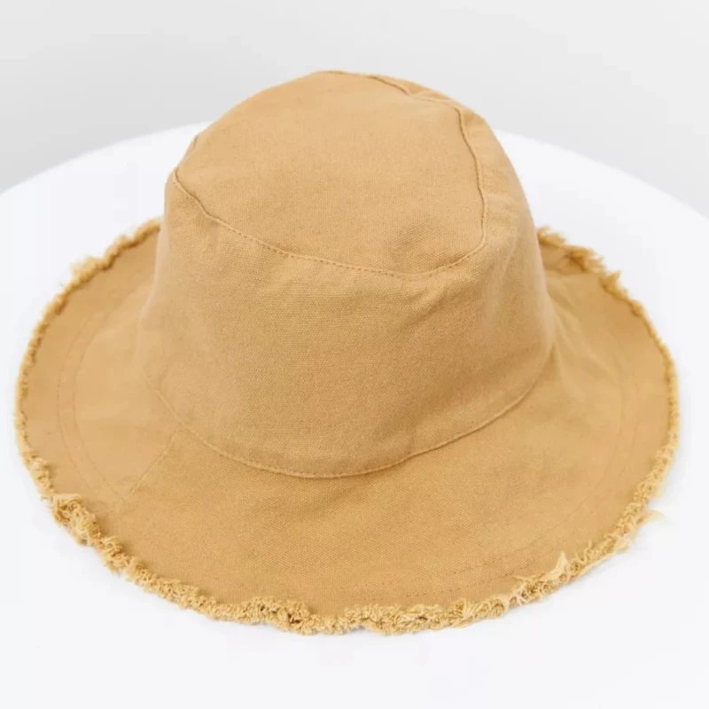 Fashion Raw Edge Bucket Hat Ladies Sun Beach Bob Cap Unisex Outdoor ...