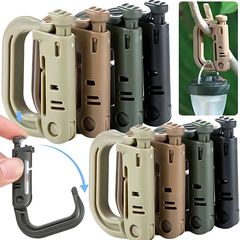 5-10pcs-Grimloc-Molle-Carabiner-D-Locking-Ring-Plastic-Clip-Snap-Type ...