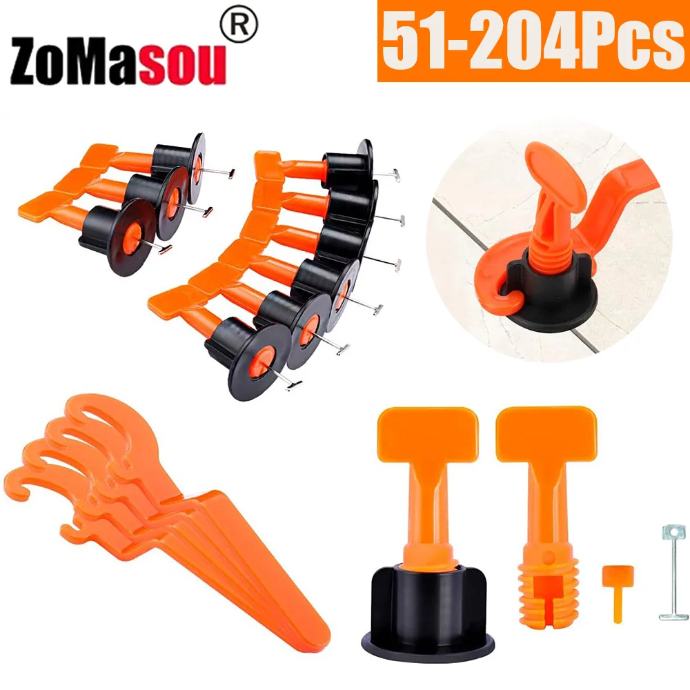 51-204Pcs-Floor-Tile-Leveling-System-Clips-Ceramic-Spacers-Porcelain ...