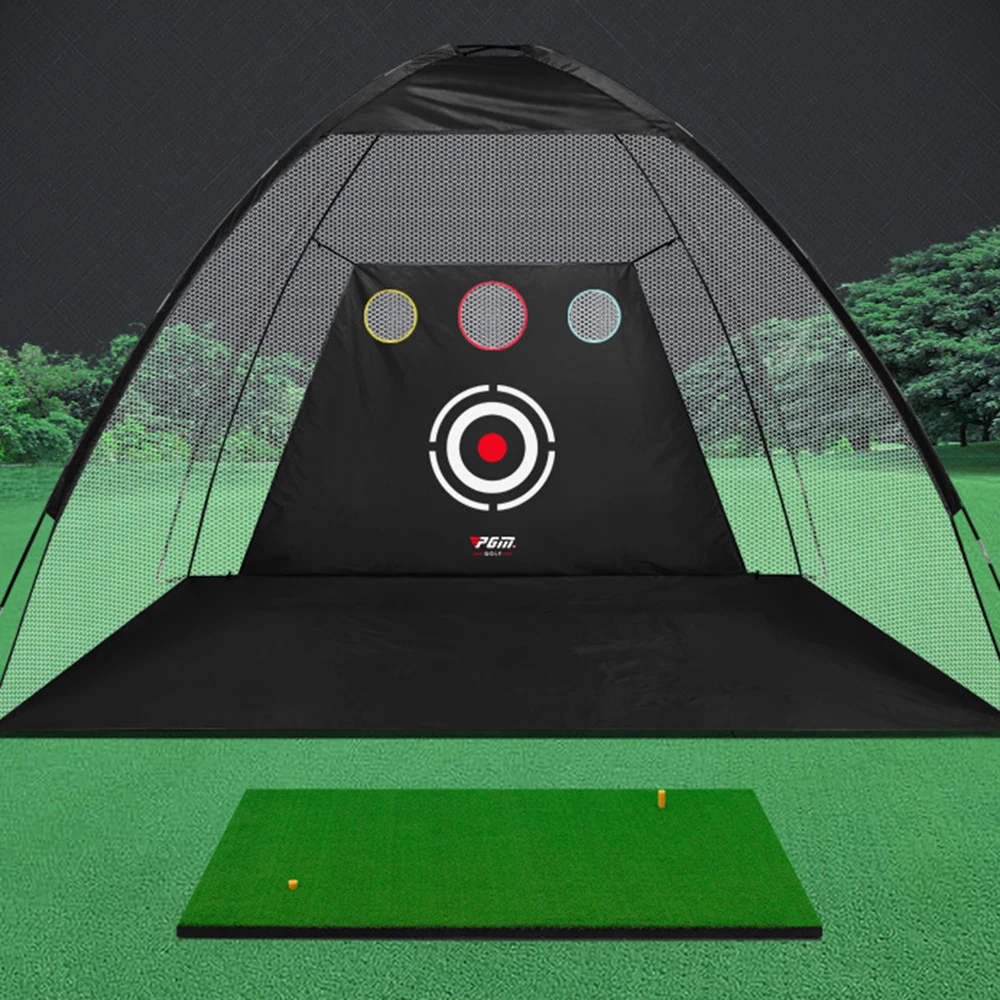 PGM-Outdoor-Golf-Practice-Tent-Net-With-Pole-Cutting-Holes-Portable ...
