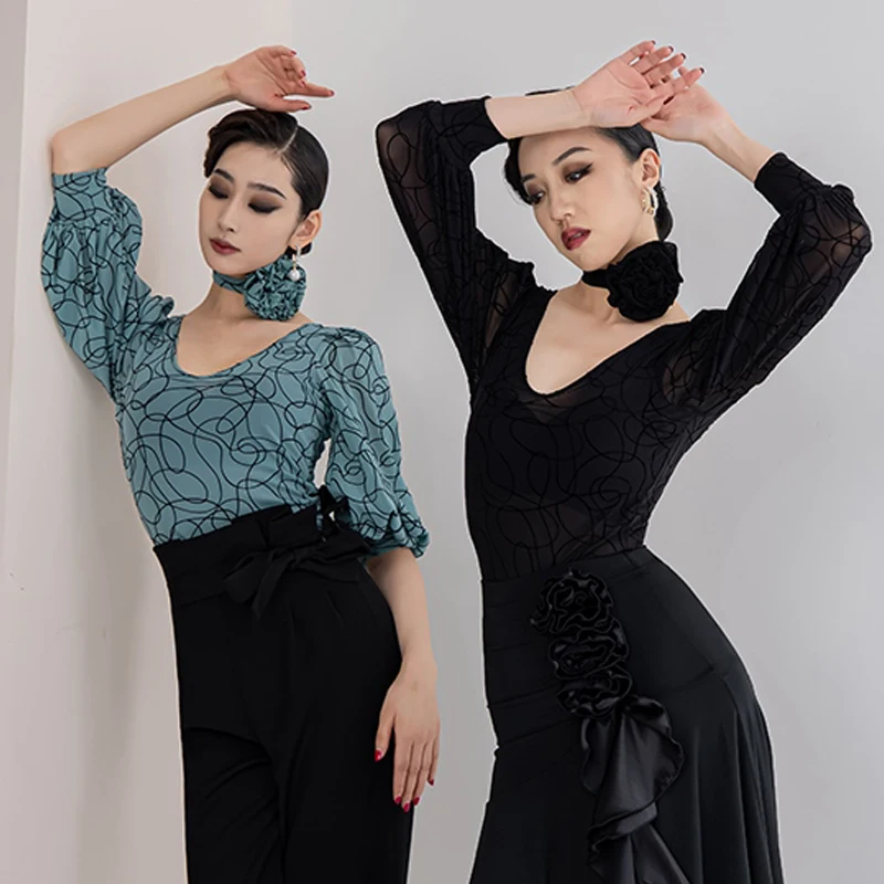 Summer-Women-S-Waltz-Ballroom-Dance-Tops-Adults-Tango-Samba-Dancing ...