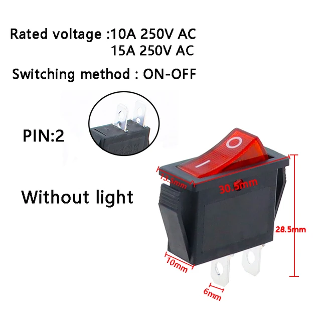 KCD3 Rocker Switch ON OFF 2 Position 3 Pin Electrical equipment With ...