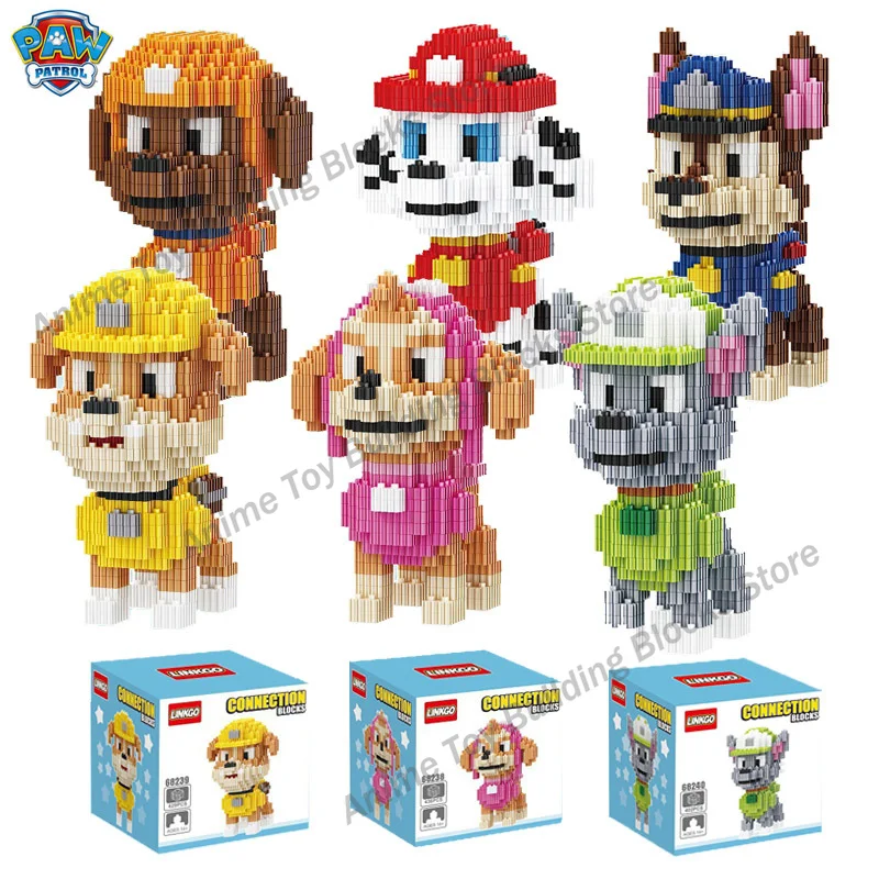 Paw Patrol Building Blocks Skye Marshall Rubble Chase Puppy Dogs Bricks ...