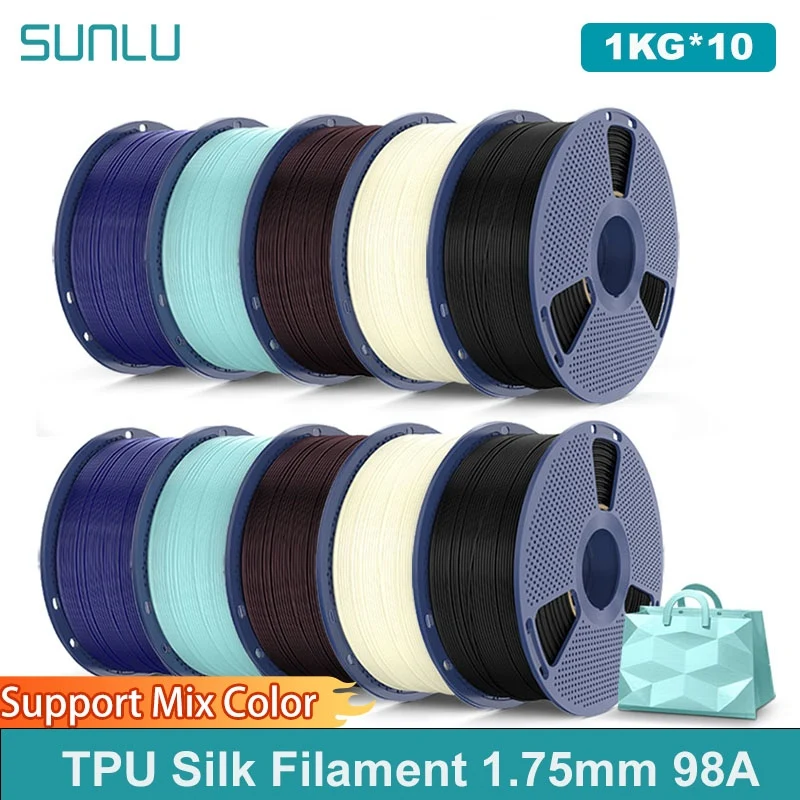 SUNLU 10KG TPU Silk Filament 1.75mm Tolerances ±0.03mm 1kg Spool ...