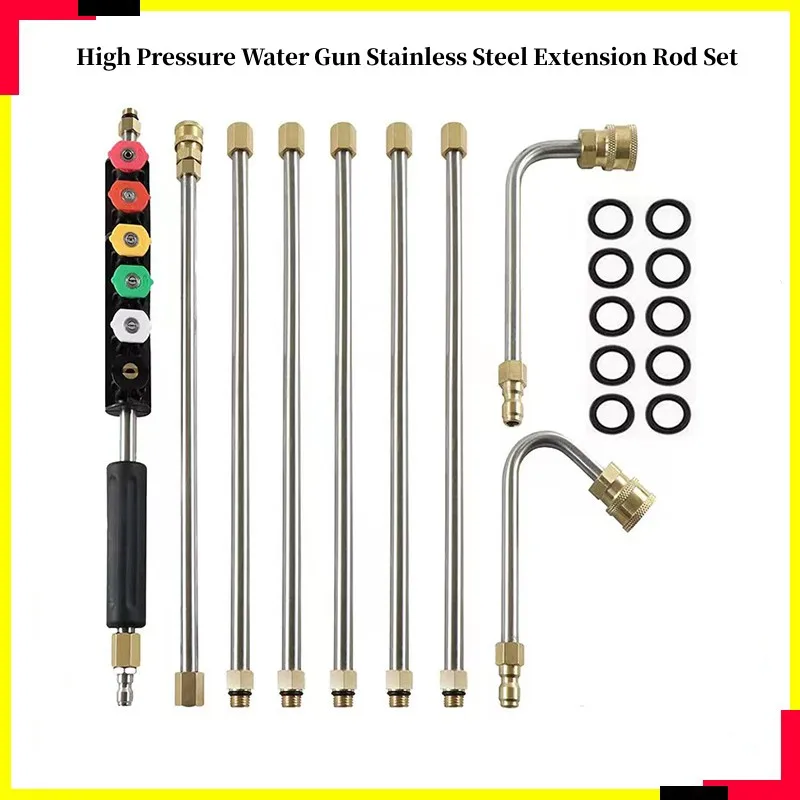Stainless-Steel-High-Pressure-Water-Gun-Nozzle-Extension-Rods-Set-Car ...