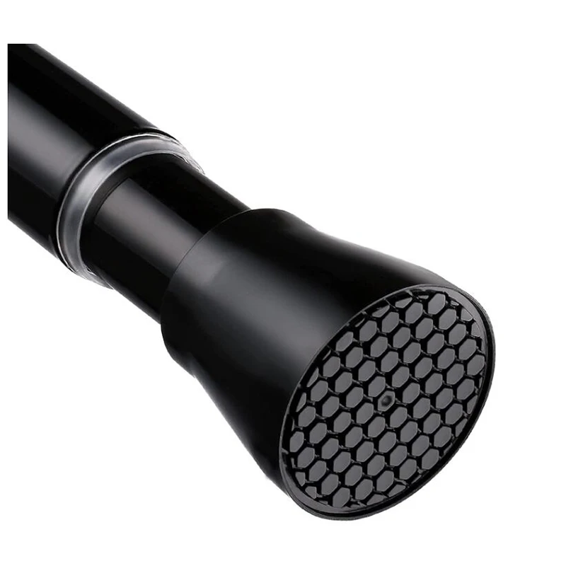 Black Spring Tension Curtain Rod 28-48 Inches 7/8" Diameter Adjustable ...