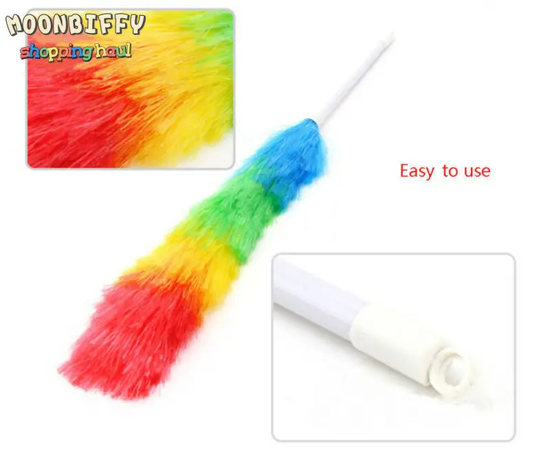 Soft Microfiber Cleaning Duster Dust Cleaner Handle Feather Static Anti ...