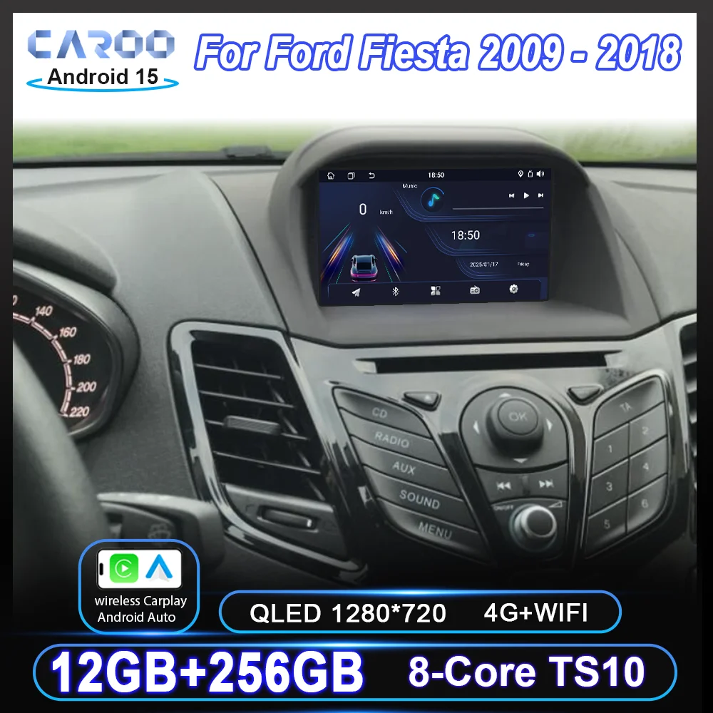 Car DVD Android 15 For Ford Fiesta 2009 -2018 Auto Radio Stereo High ...