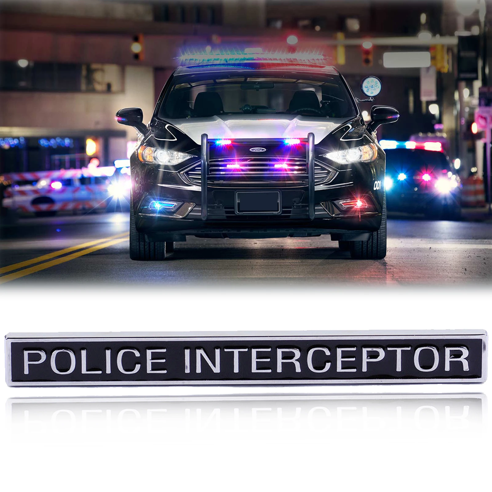 Police Interceptor Badge Metal Rear Side Emblem Decal For Ford Explorer ...