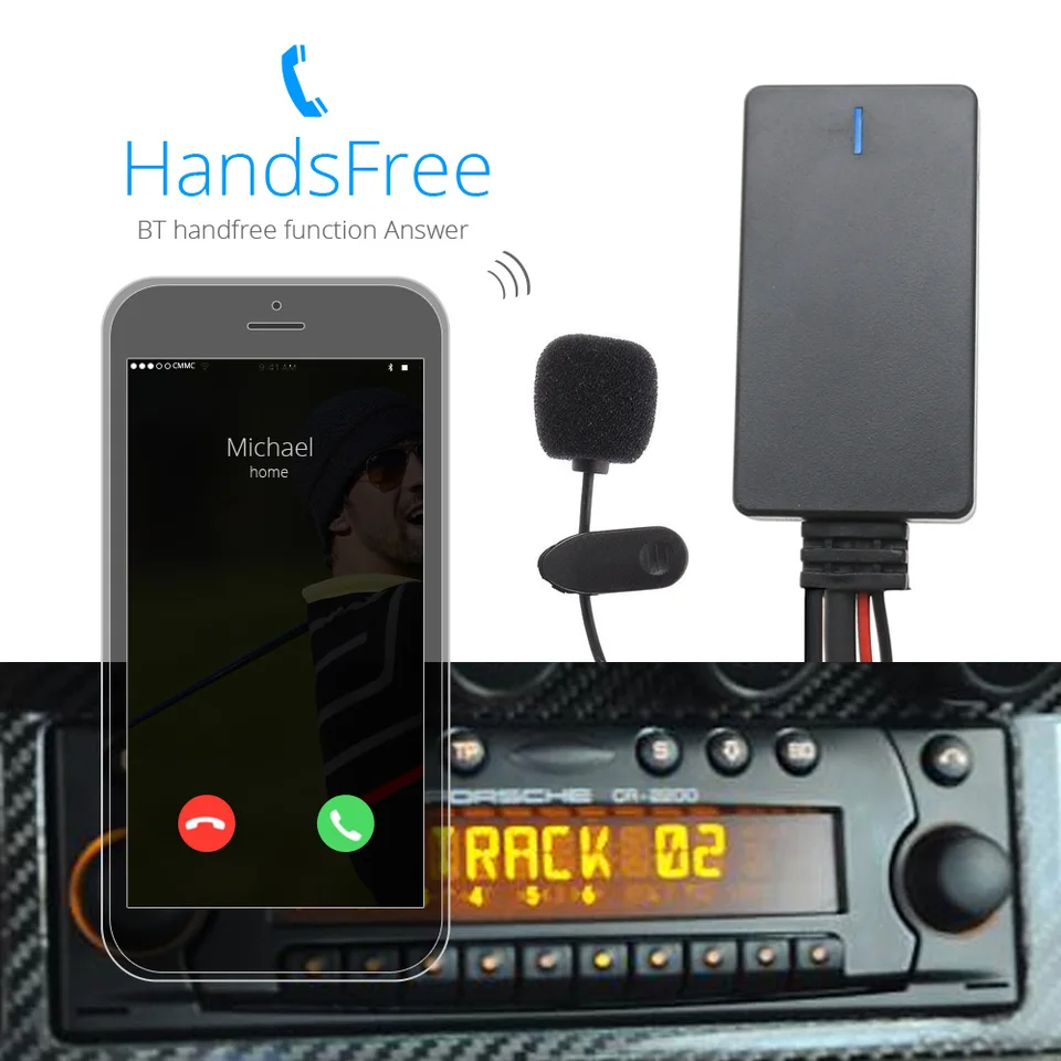 Audio Bluetooth Adapter Car Bluetooth Radio Adapter Mini ISO Cable 8 ...