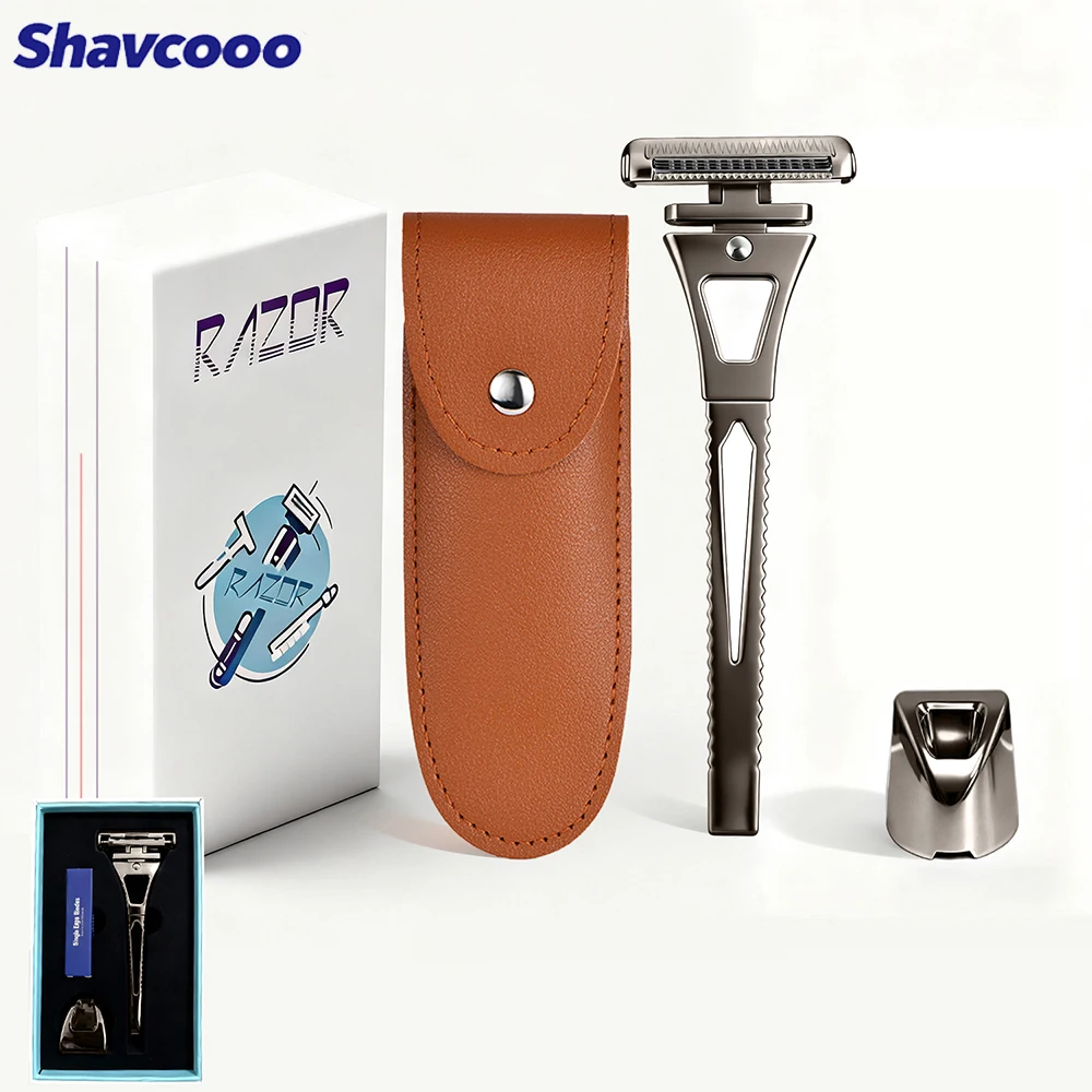 Shavcooo Glide Pro 4D Safety Shaver Stainless Steel Rotating Head Razor ...