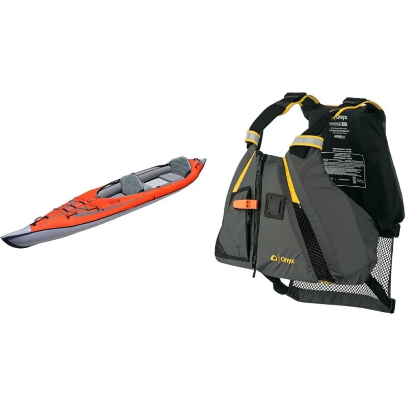 AdvancedFrame-Convertible-Elite-Inflatable-Kayak-Life-Vest-Yellow-M-L ...