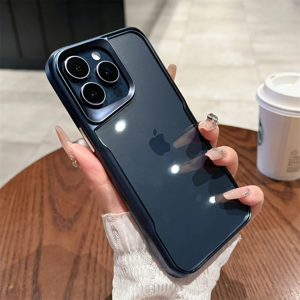 Luxury-Transparent-Plating-Shockproof-Armor-Phone-Case-For-iphone-15-14 ...