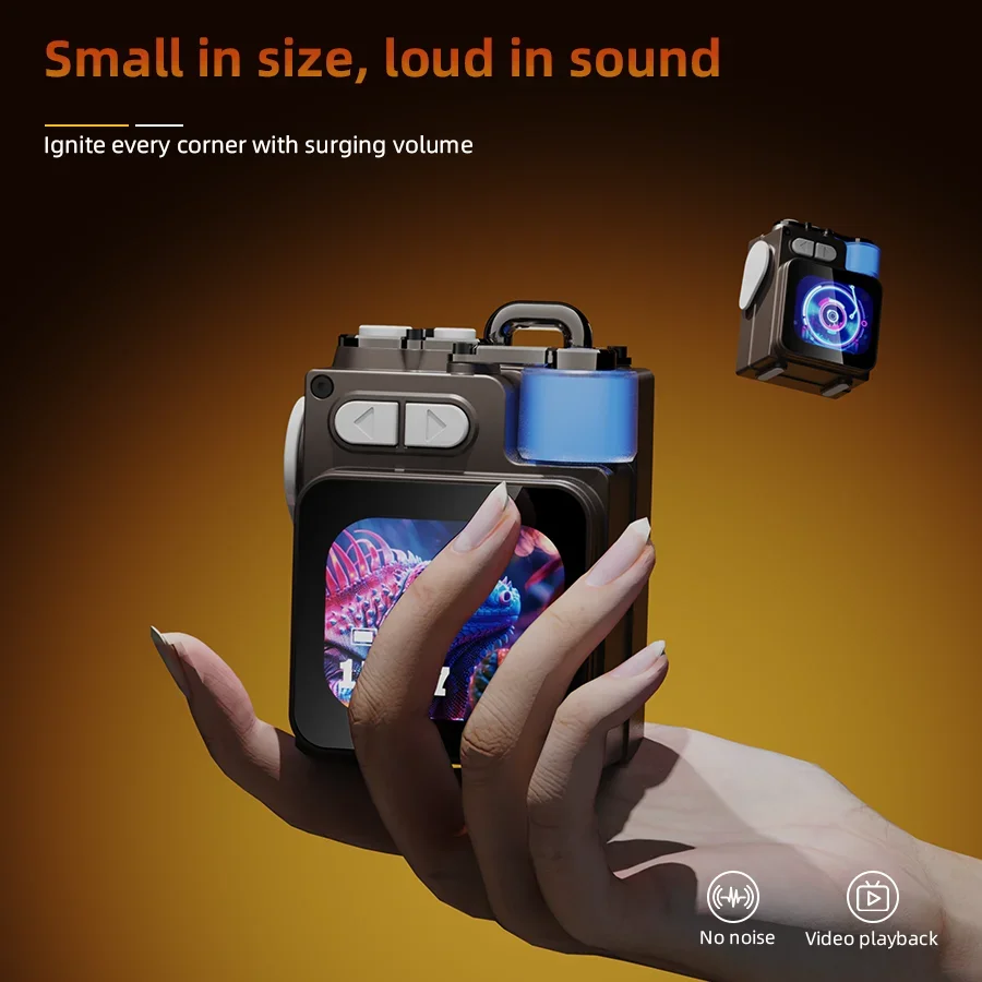 Wireless Bluetooth Metal Mechanical Speaker With LED Display Screen RGB ...