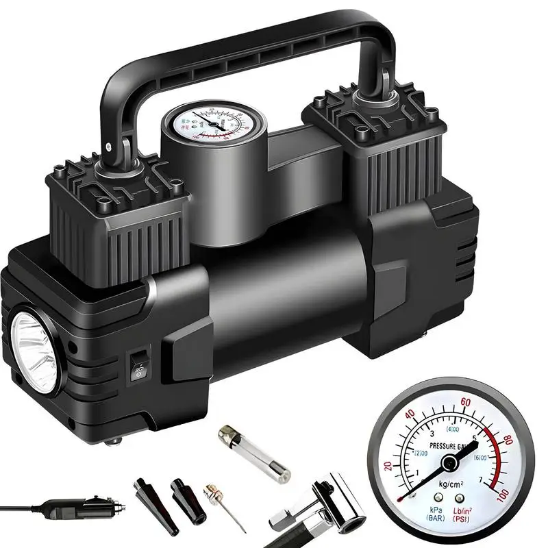 Car-Tire-Pump-With-LED-Light-Portable-12v-Auto-Air-Compressor-Digital ...