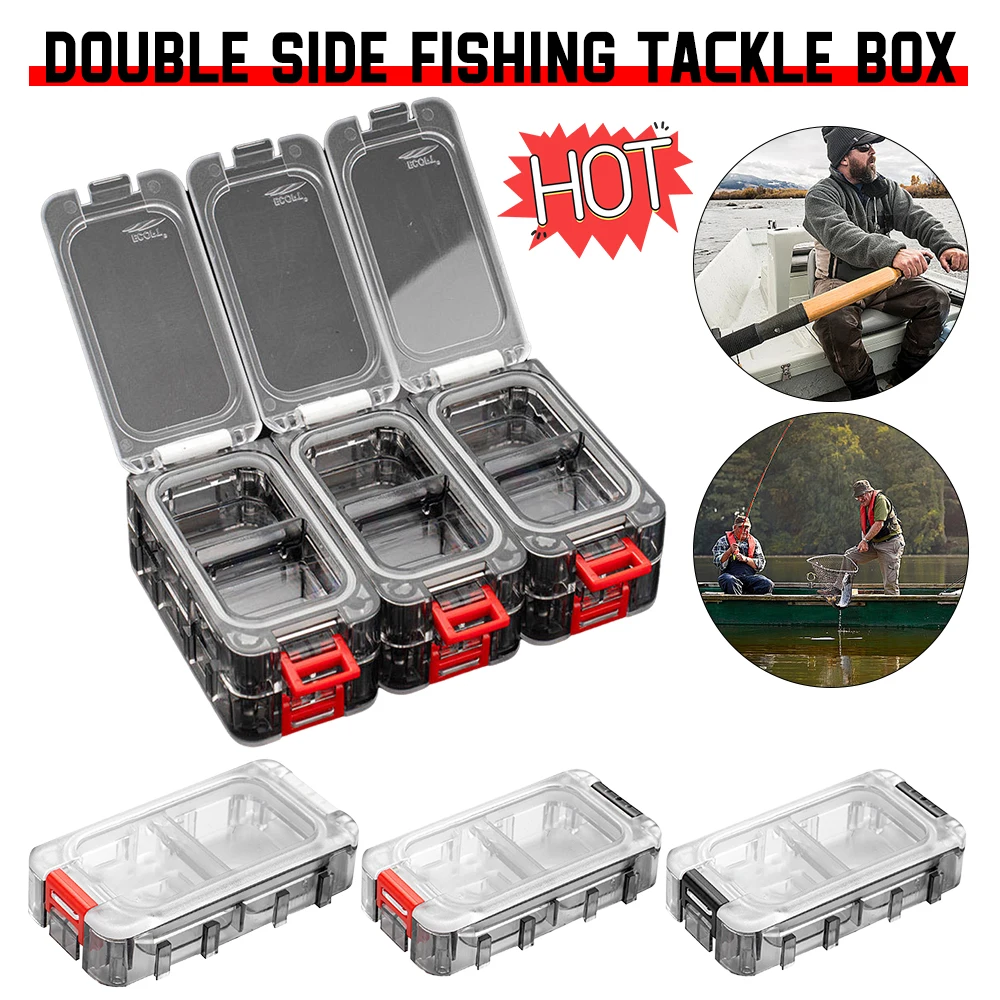 Double-Side-Fishing-Hook-Storage-Container-Fishing-Tackle-Box-Clear-Top ...