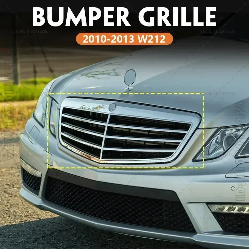 for-2010-2013-W212-Mercedes-Benz-E350-E550-E63-AMG-Chrome-Front-Radiator-Bumper-Grille ...