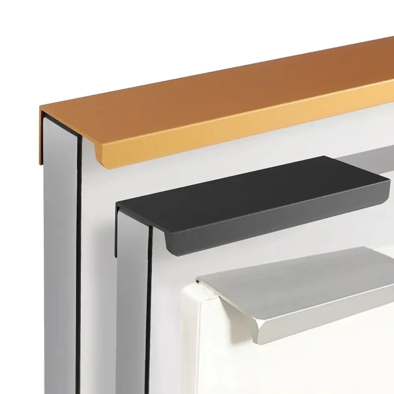 Black-Silver-Orange-Gold-Hidden-Cabinet-Handles-Aluminum-alloy-strip ...