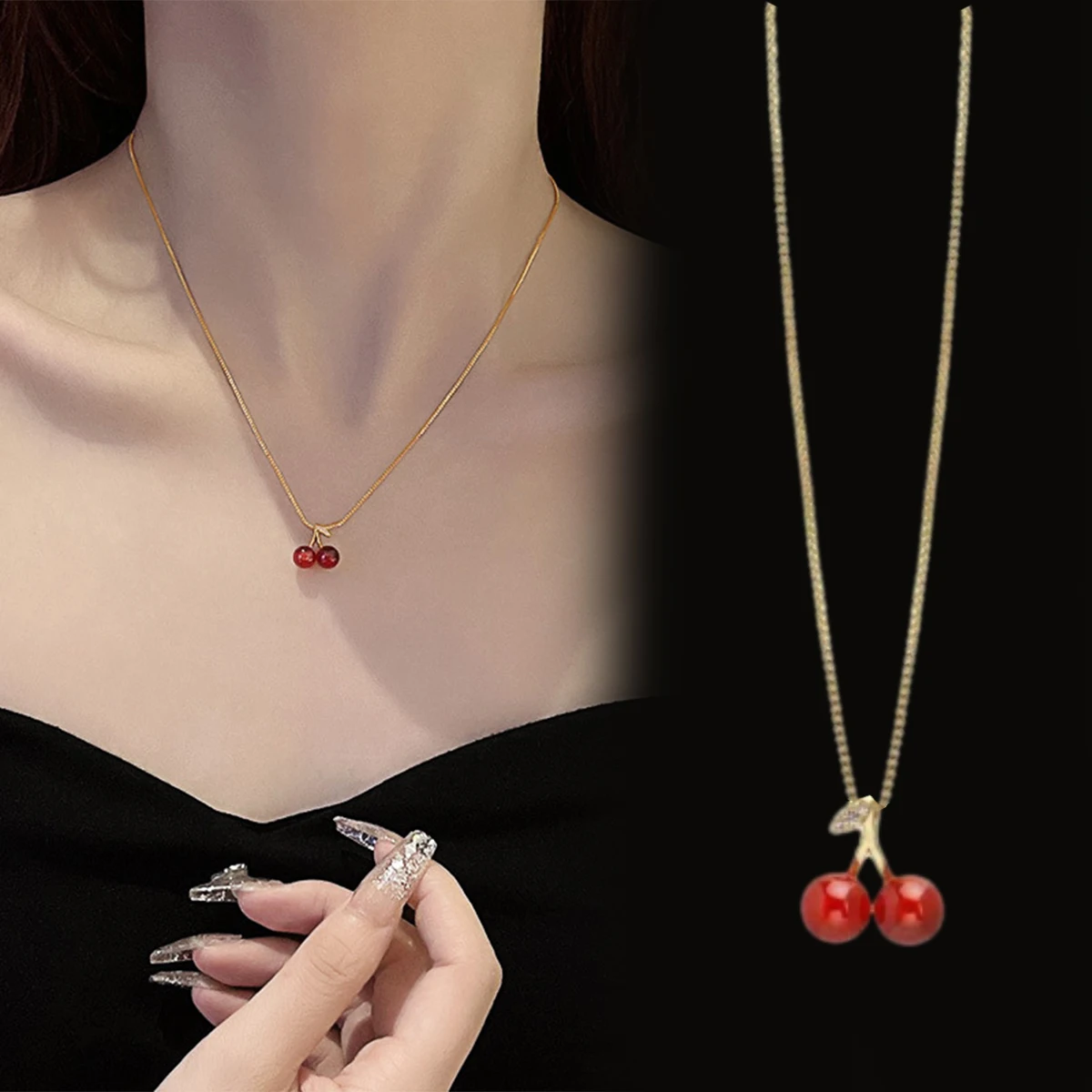 Small-Fresh-Sweet-Lovely-Cherry-Cherries-Cherries-Earrings-Pendant ...