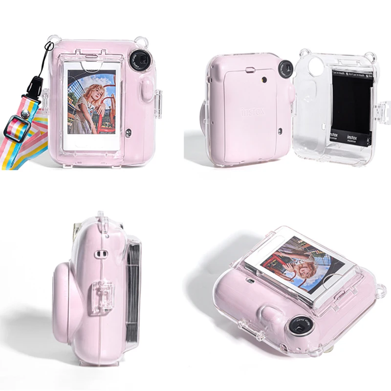 Instax-Mini-12-Transparente-Camera-Case-Protetora-Carry-Bag-Capa-com-Al ...