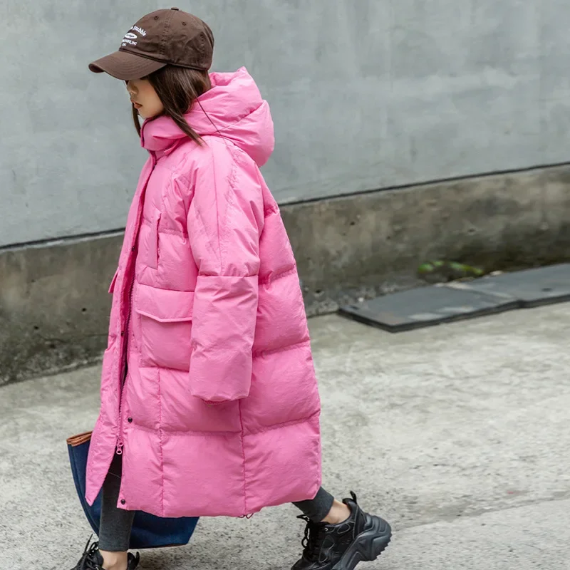 Children-s-Long-Over-the-knee-Down-Jacket-Baby-Girls-Thickened-White ...