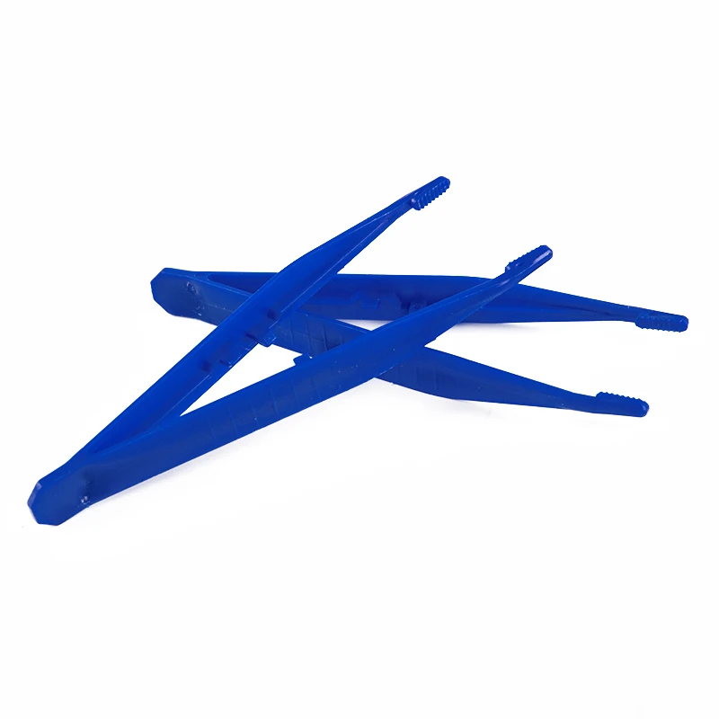 10pcs Plastic Blue Tweezers Medical Beads Disposable Tweezers Tools ...