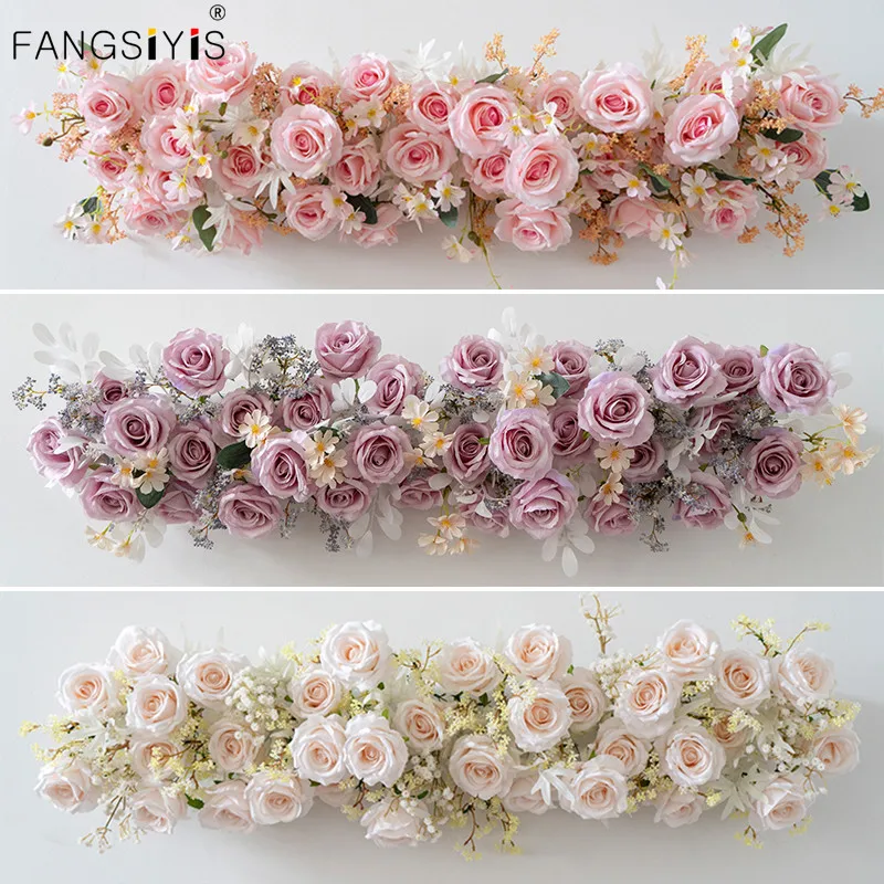 100-50CM-Artificial-Flower-Runner-Rose-Hydrangea-Thicken-Flower-Row ...