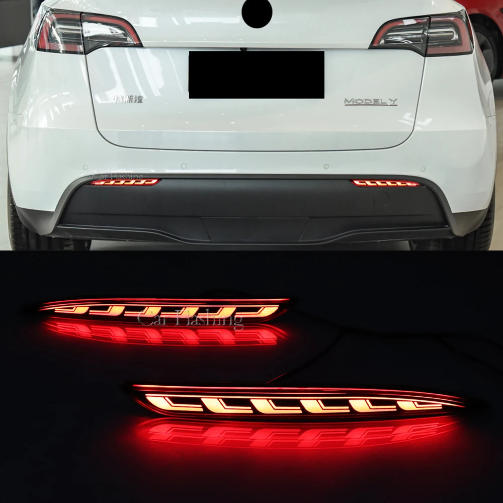 2PCS-For-Tesla-Model-3-2016-2023-Model-Y-2019-2023-Rear-Fog-Lamp-Brake ...